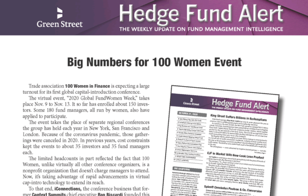 Hedge Fund Alert Reports Big Numbers for 100WF's 2020 Global FundWomen ...